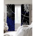 Bohemian Blue Floral Blackout Curtains for Bedroom Living Room, Modern ...
