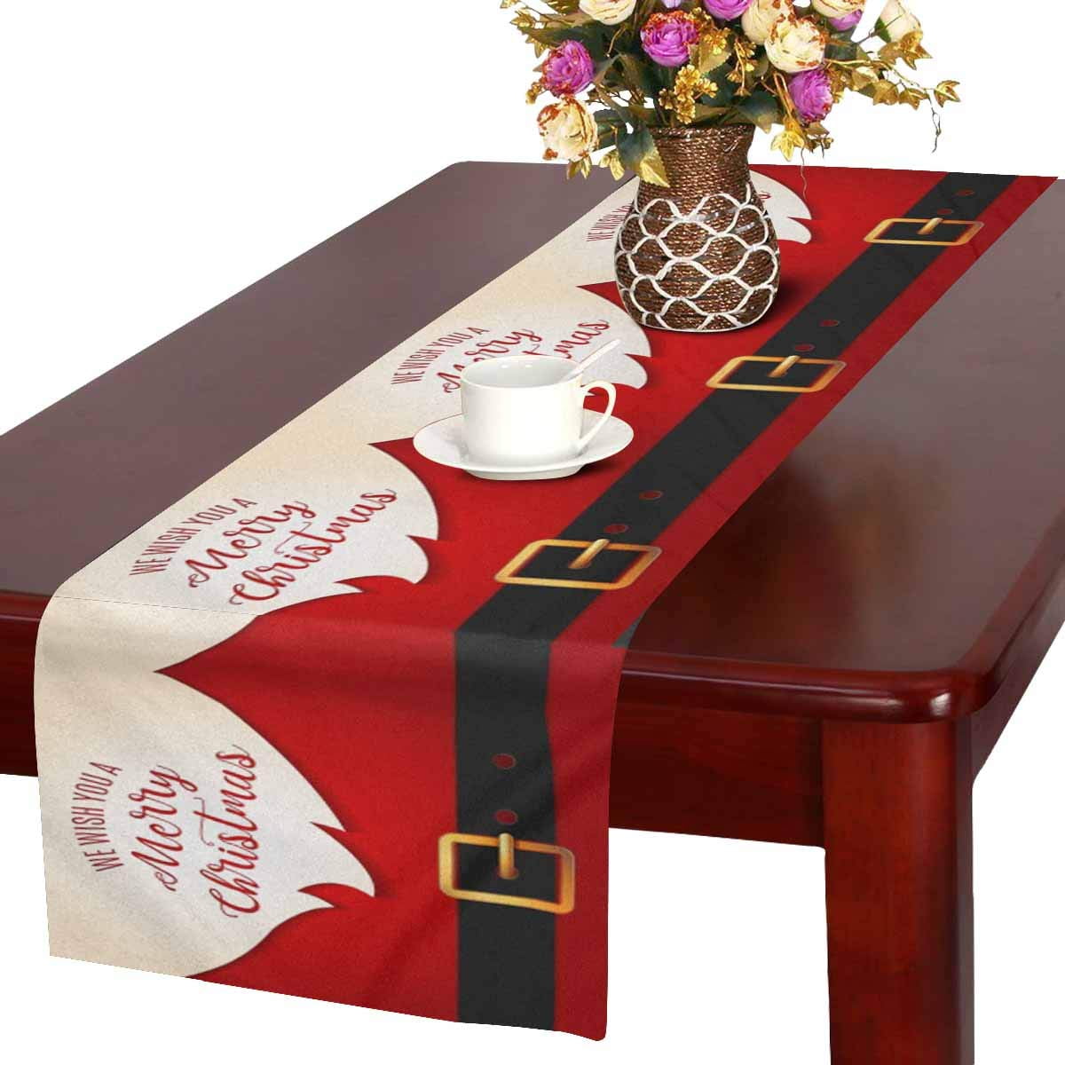 MKHERT Funny Red Santa Claus Wish You A Merrry Christmas Table Runner ...