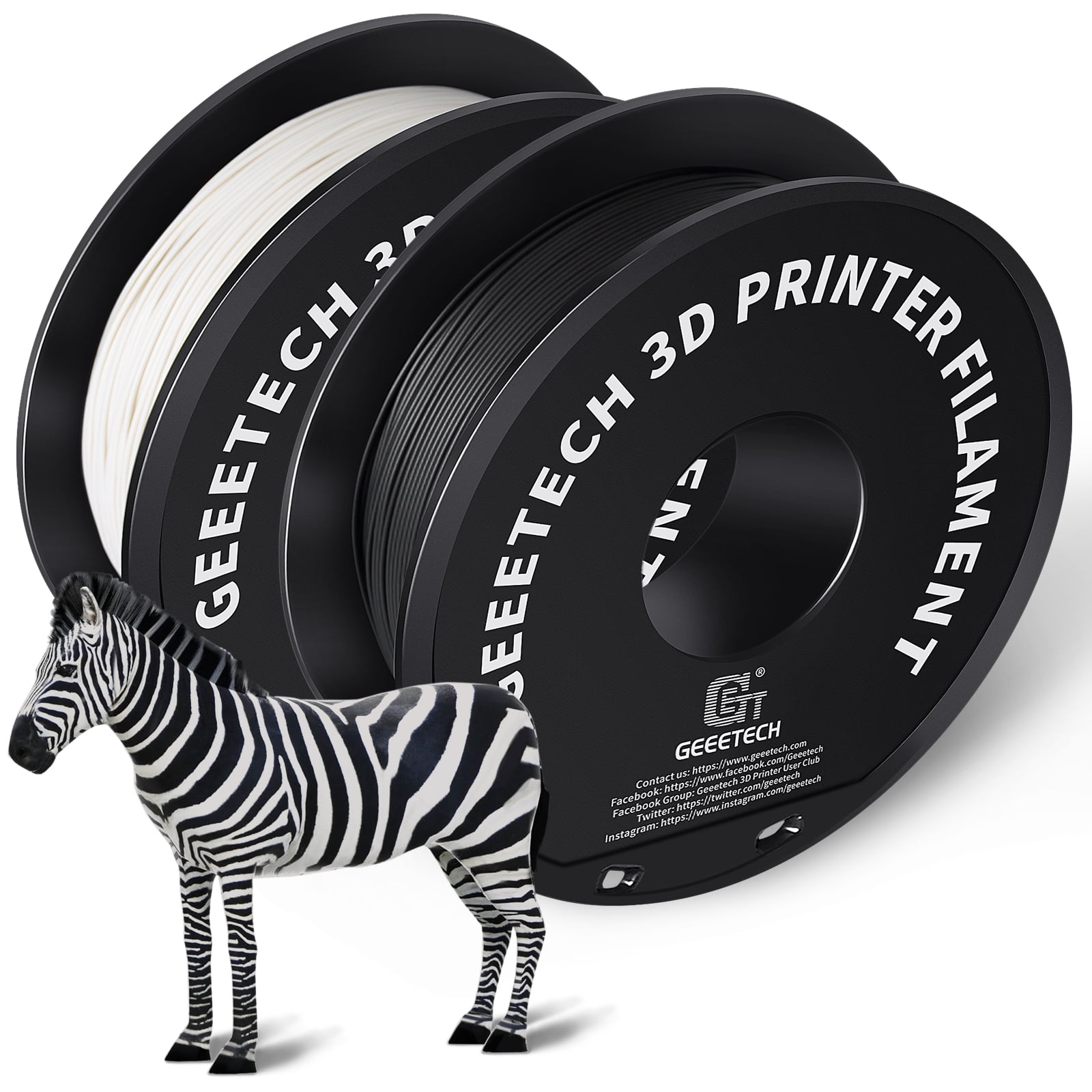 GEEETECH Matte PLA Filament 1.75mm Black&White 3D Printer Filament, 1kg ...