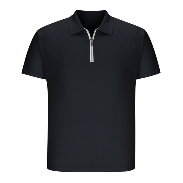 Plain Black Collar T Shirt