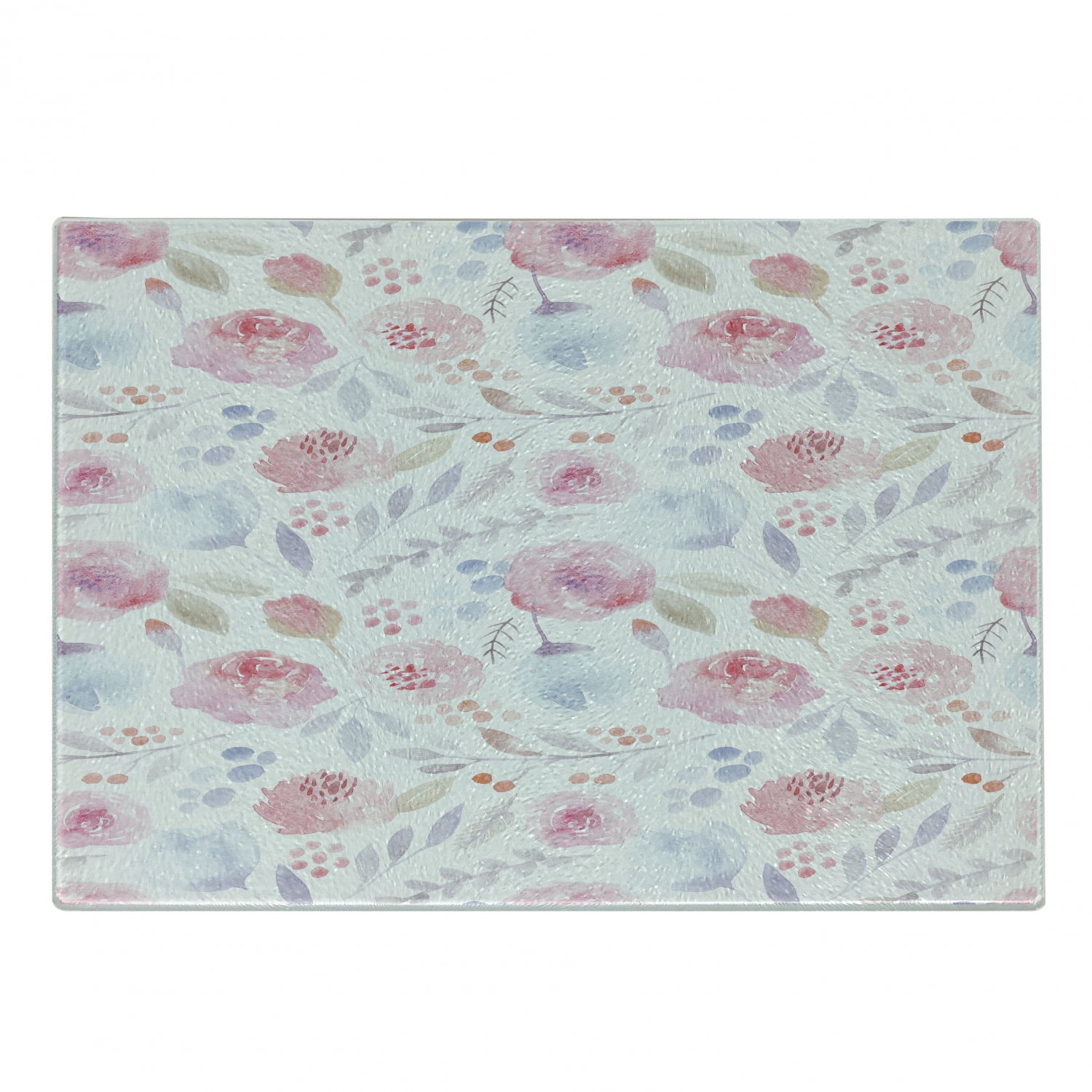 Watercolor Cutting Board, Delicate Spring Pattern Blooming Roses Buds ...
