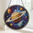 Cosmic Galaxy Planets Stained Glass Style Window Suncatcher Hanging ...