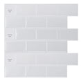 Art3dwallpanel 12"x12" Peel and Stick Backsplash Tiles,10-Sheet White ...