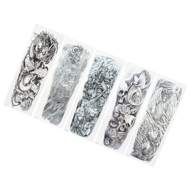 TOPINCN Temporary Sticker Glitter Full Sleeve Temporary Stickers Unisex ...