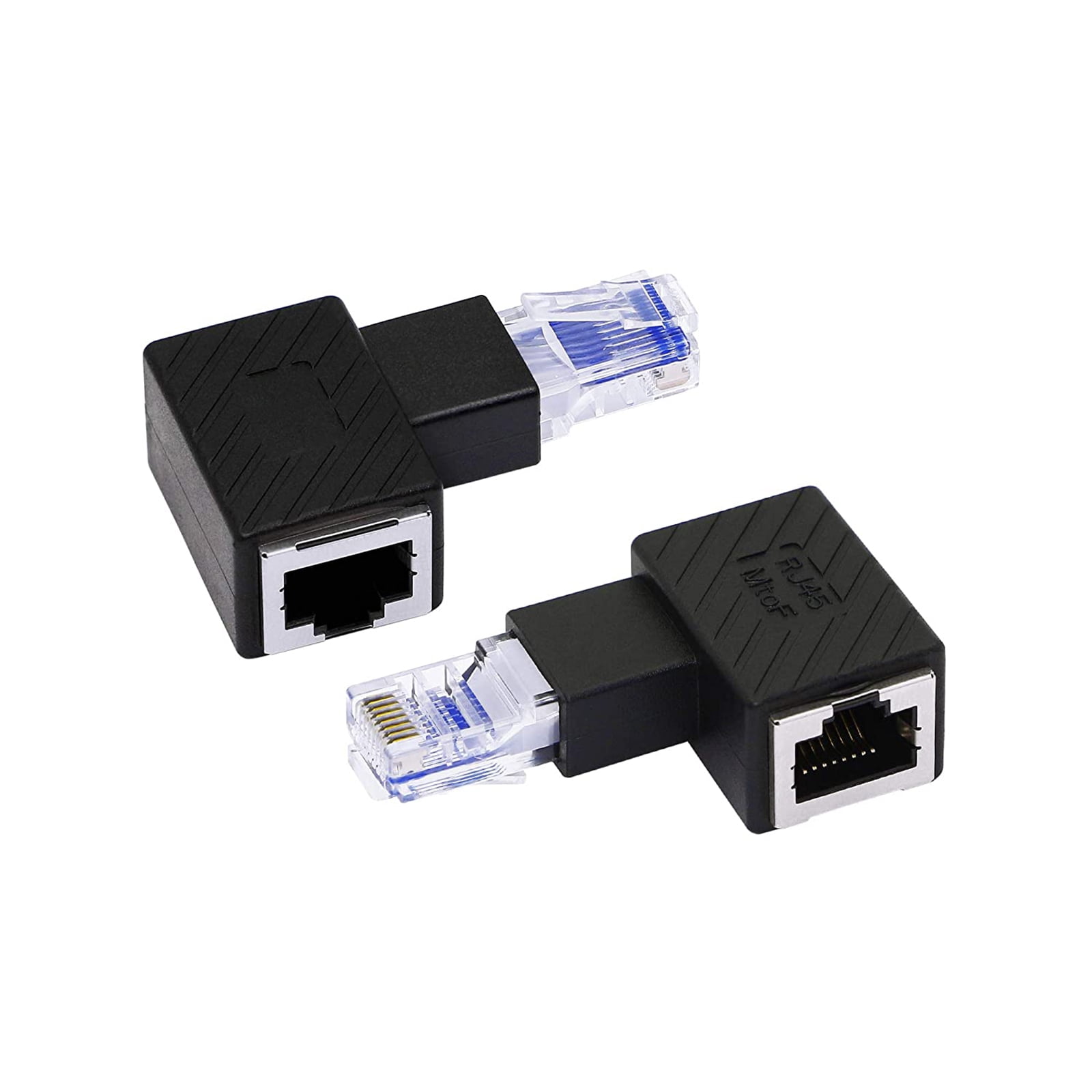 Rj45 Fast Ethernet Male To Female Right Elbow Adapter Cat5/6 Ethernet ...