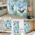 Bathroom Shower Curtain Nautical Turtle Whales Octopus Waterproof ...