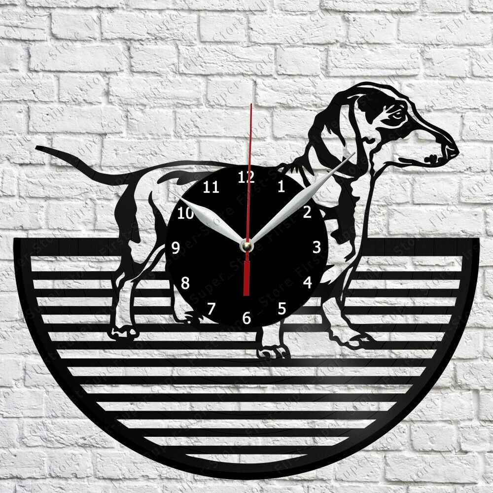 Dachshund Vinyl Record Wall Clock Home Fan Art Decor Vintage Wall Art ...