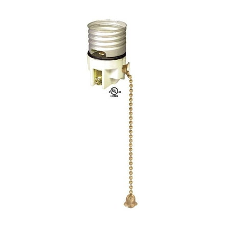 B&P Lamp® Porcelain Pull-Chain Socket Interior, Polished & Lacq. Brass ...