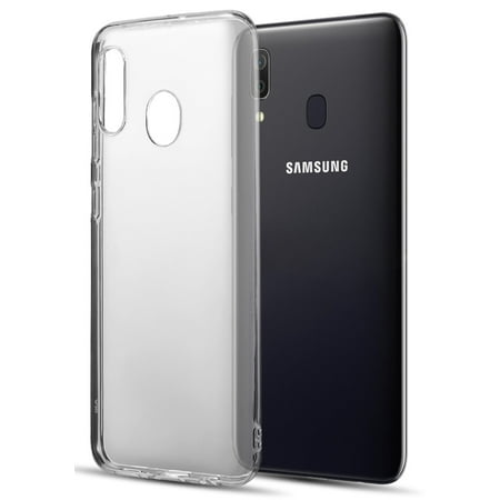 Case for Galaxy A20, Clear Transparent See-Thru Flex Gel TPU Skin Slim ...