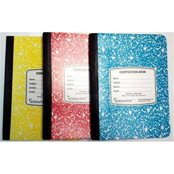 A Plus Homework 1891301 Composition Notebook - Assorted Color, Case of ...