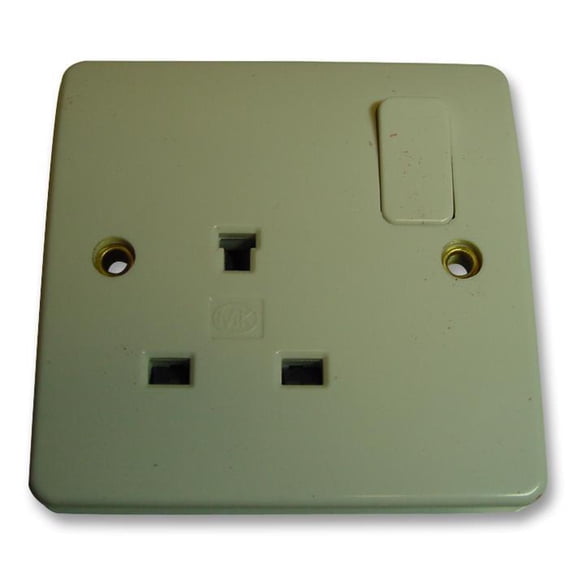 MK - Logic Plus 13A 1 Gang DP Switched Socket with Neon, White ...