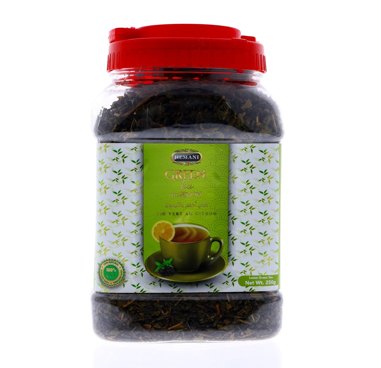 Hemani Premium Green Tea with Lemon Loose Leaves 250g (8.8 OZ) - Jar ...