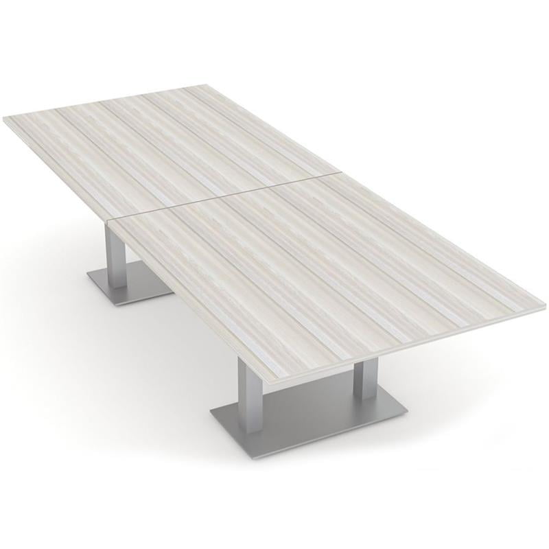 10 Person Rectangular 4X10 Conference Table Metal Double Post Base Sea ...
