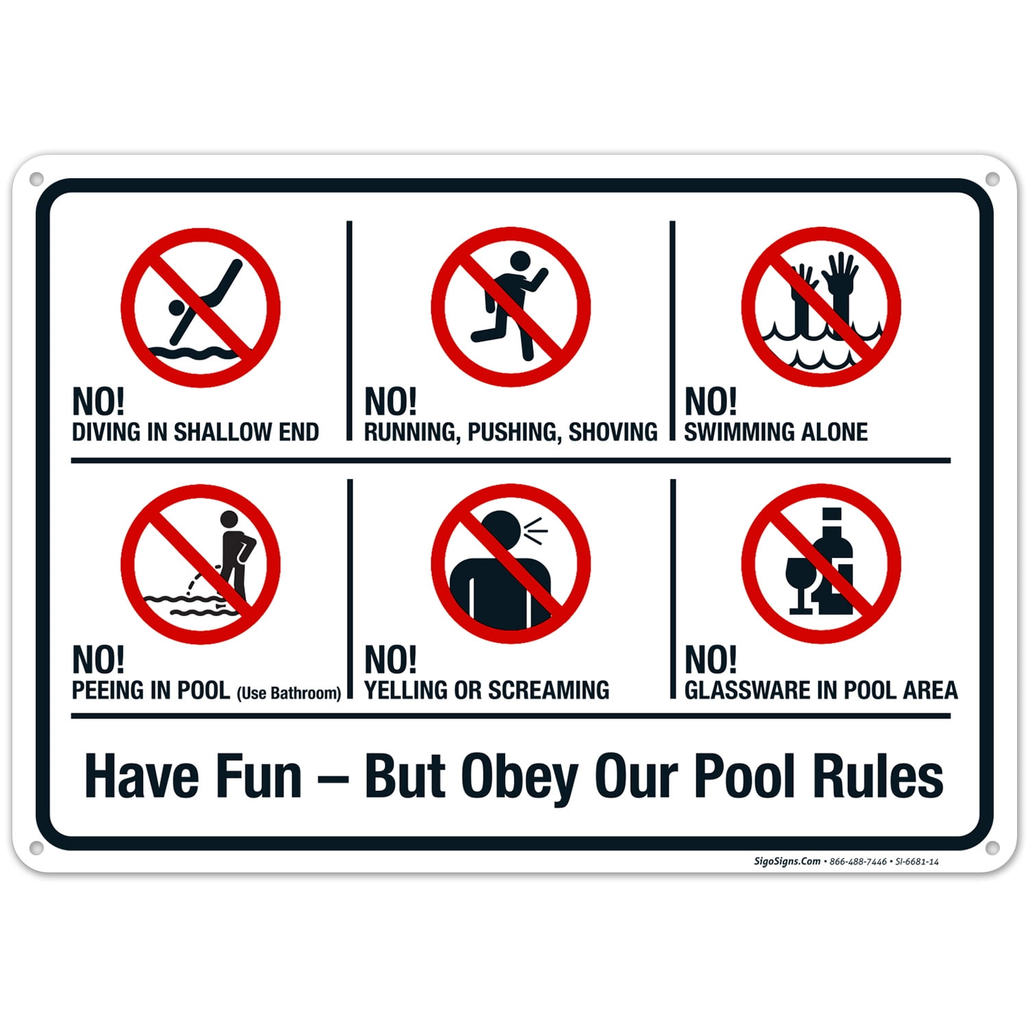 Have Fun But Obey Our Pool Rules Sign, Pool Sign, - Walmart.com