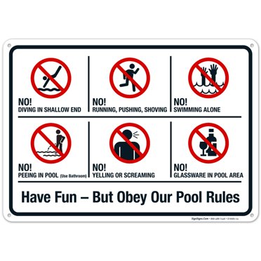 Pool Rules Sign Bilingual, Spanish English, - Walmart.com