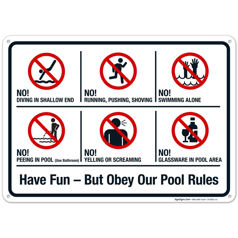 Have Fun But Obey Our Pool Rules Sign, Pool Sign, - Walmart.com ...