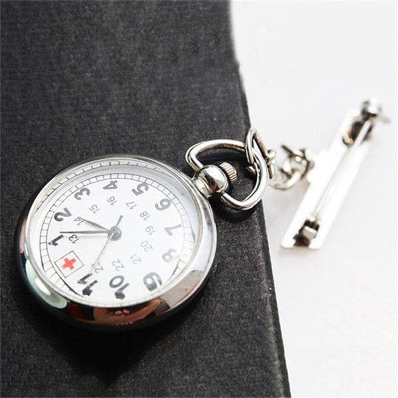 OUTAD Large Face Nurses Pocket Fob Watch on a Bar with a Brooch Back ...