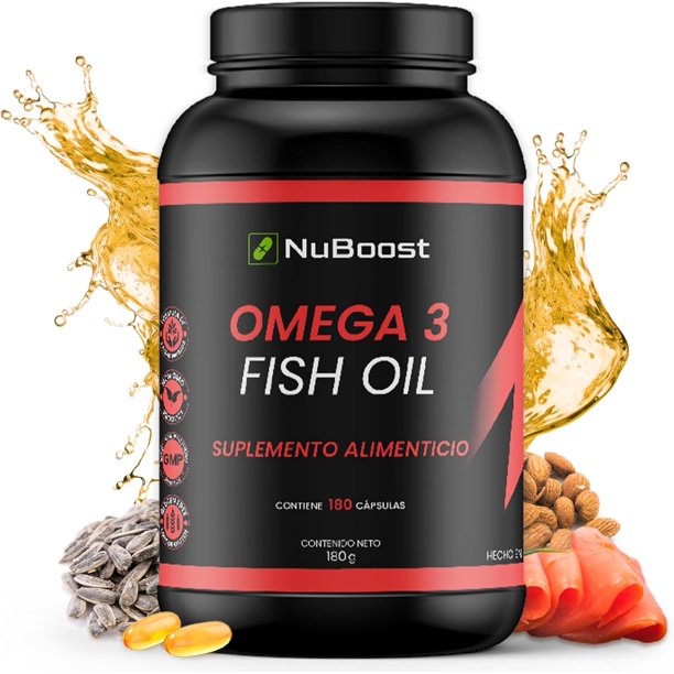 Omega 3 con EPA y DHA Aceite de Salmon, Fish Oil 180 cápsulas -Nuboost | Walmart en línea