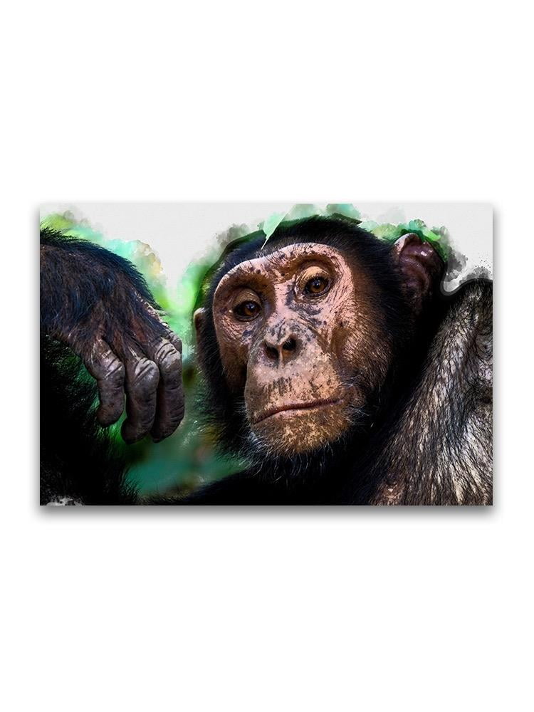 Digital Watercolor Monkey Face Poster -Image by Shutterstock - Walmart.com