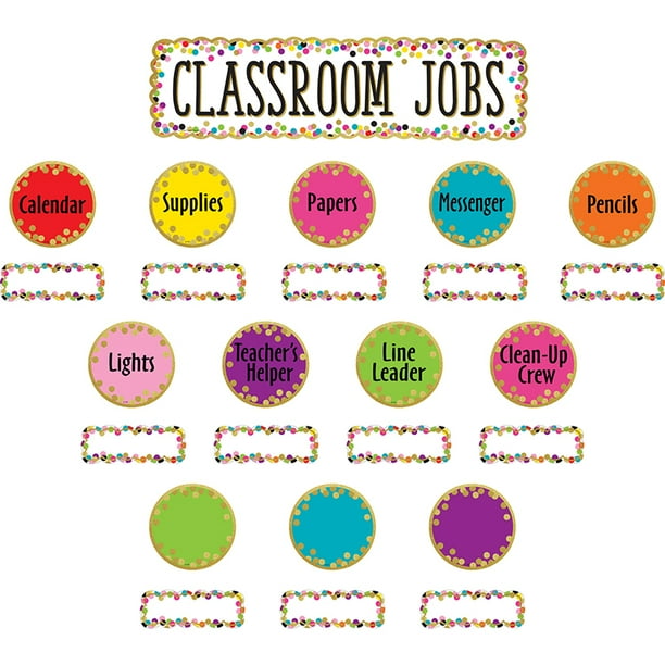 Confetti Classroom Jobs Mini Bulletin Board Set | Bundle of 10 Sets ...