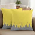 Abstract Yellow Grey Throw Pillow Covers 16 x 16 Inch Pillow Covers Set ...