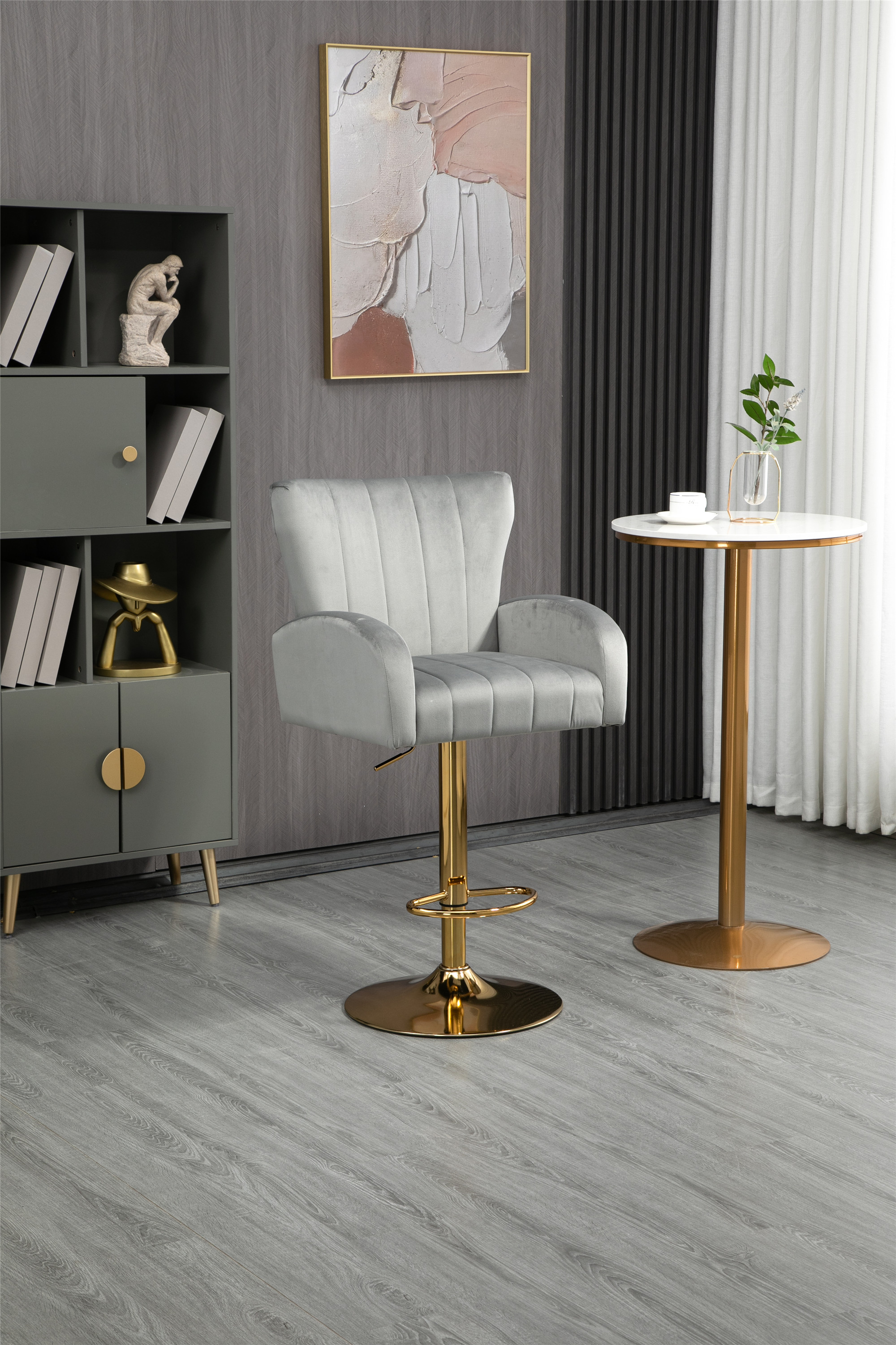 Bar Stools Adjustable Barstools with Back and Footrest Modern Bar ...