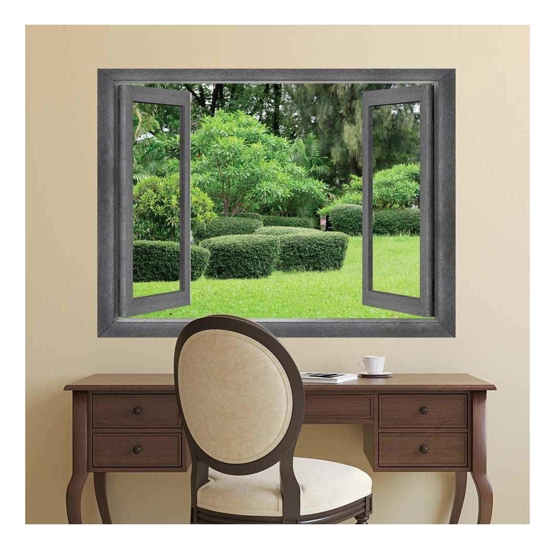 wall26 - Open Window Creative Wall Decor - Tranquil Green Garden - Wall ...