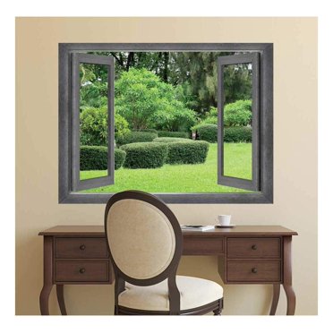 wall26 Removable Wall Sticker/Wall Mural -Beautiful Garden View Out of ...