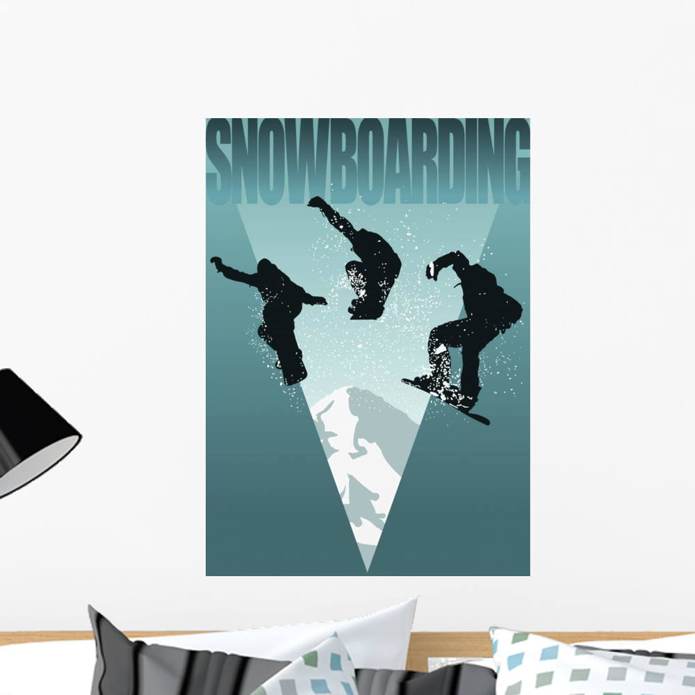 Snowboarding Poster Wall Mural by Wallmonkeys Peel and Stick Graphic ...