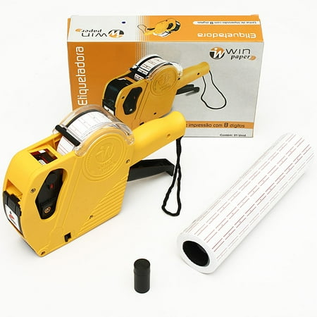 EOS 8 Digits Price Tag Gun Pricing Labeler +5000 Labels +1 Ink Roller ...