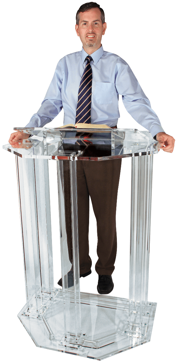 Kingdom Faceted Column Style Acrylic Lectern or Podium | Modern ...