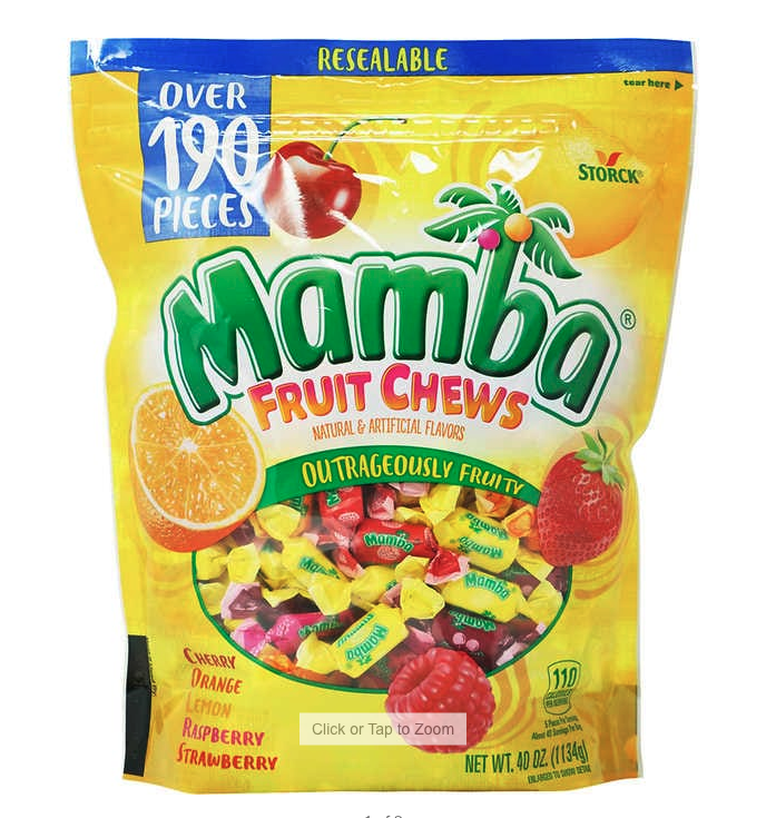 Mamba Fruit Chews, Outrageously Fruity, 40 oz - Walmart.com