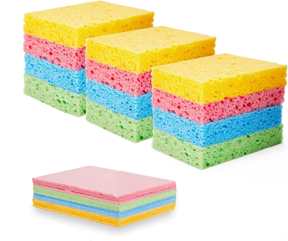 NOGIS 12-Count Kitchen Sponges- Compressed Cellulose Sponges Non ...