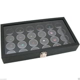 New Glass Top Jewelry Display Case Box Black 24 Gem Gold Nugget with ...