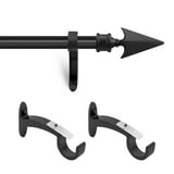 Deco Essential Iron Drapery: Black Extendable Curtain Rod (66-120inches ...