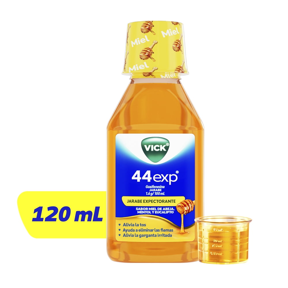 Jarabe 44 Vick Exp Miel Para la Tos con Flemas Expectorante con Sabor a ...