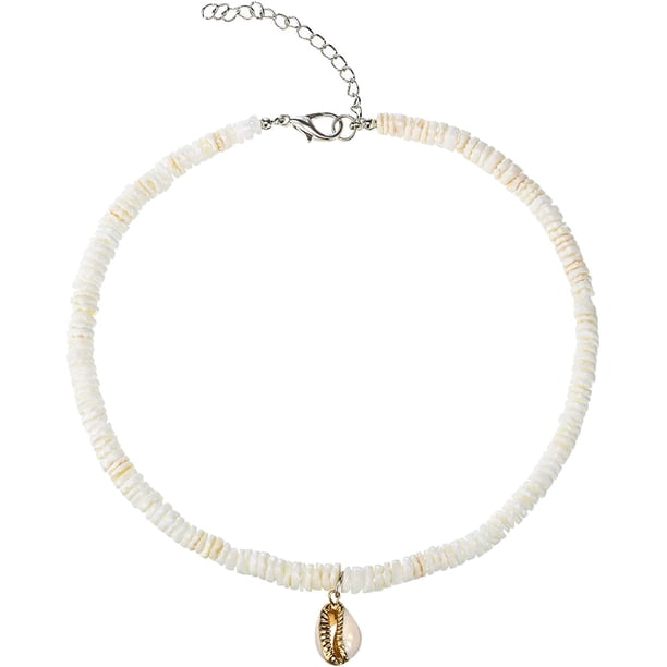 Puka Shell Necklace Adjustable Handmade Clam Chips Shell Necklace ...