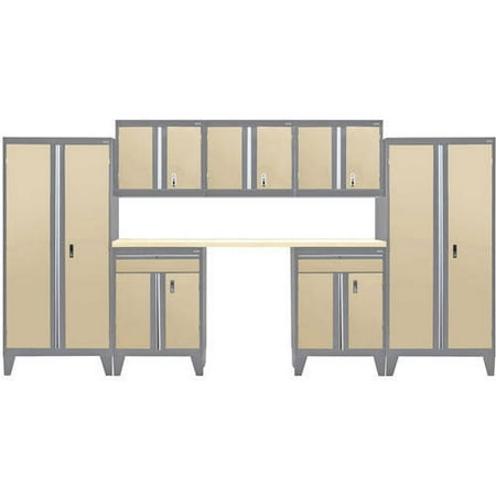 Sandusky 8-Piece Modular Garage Welded Storage System, 79"H x 18"D x ...