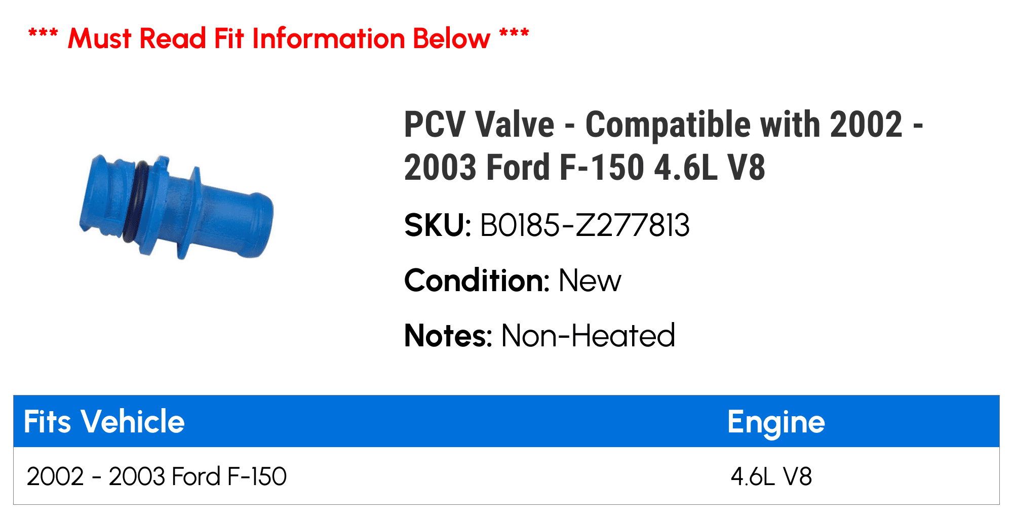 2003 Ford F 150 Pcv Valve Dorman 46017 PCV End Assembly Compatible
