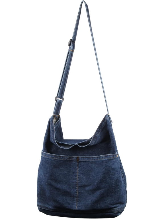 Coofit Women's Rhinestone Denim Handbags with Cross Style Shoulder ...