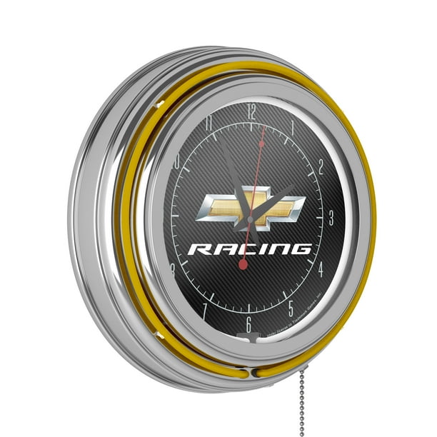 Chevrolet Chrome Double Rung Neon Clock - Chevy Racing - Walmart.com