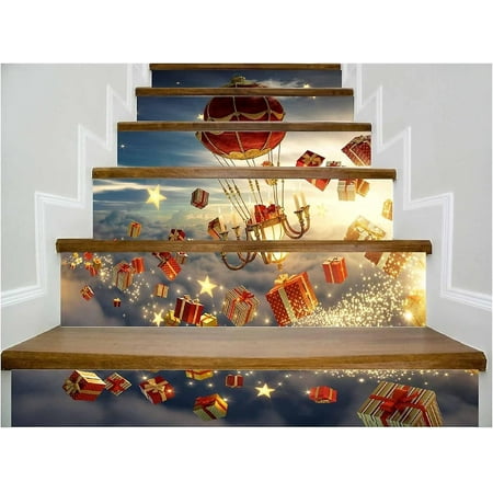 SHAR Lot De 6, Nol Autocollant D'escalier De Nol 3d En Pvc ...