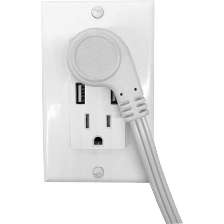 8 Feet Flat Plug Extension Cord, Basics Indoor 3 Prong Grounded Wire ...