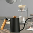 Commercial Grade Stainless Steels Coffee Kettle 600ml Wooden Handle For ...