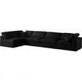 Meridian Furniture Plush Black Velvet Standard Modular Sectional ...