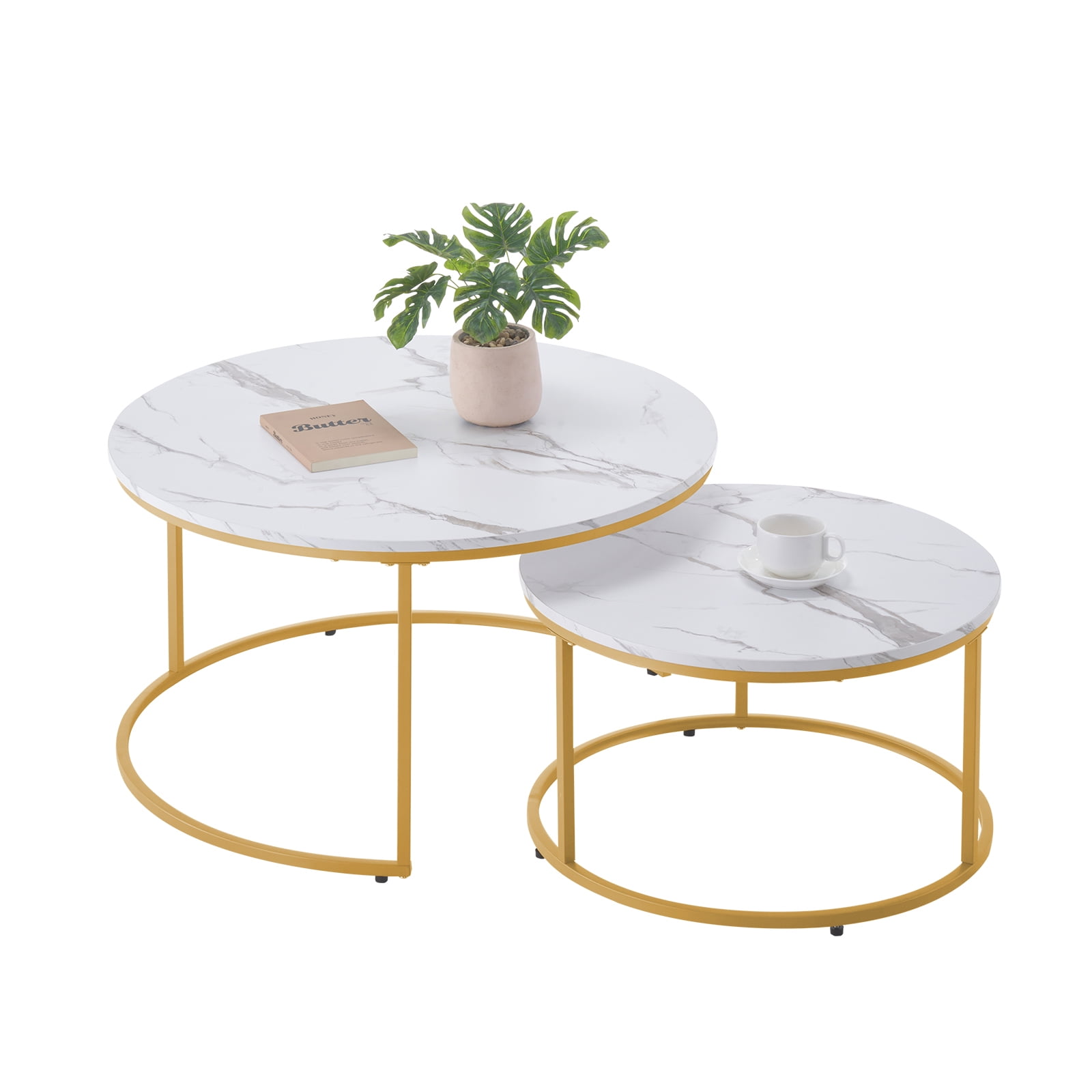 Click here for Vevor Nesting Coffee Table Set Of 2 Round Coffee T... prices