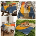 Waterproof Tablecloth Orange Color Block Boho Style Square Table Cloth ...