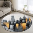 4ft Round Rug City Building Area Rugs for Living Room Bedroom Washable ...