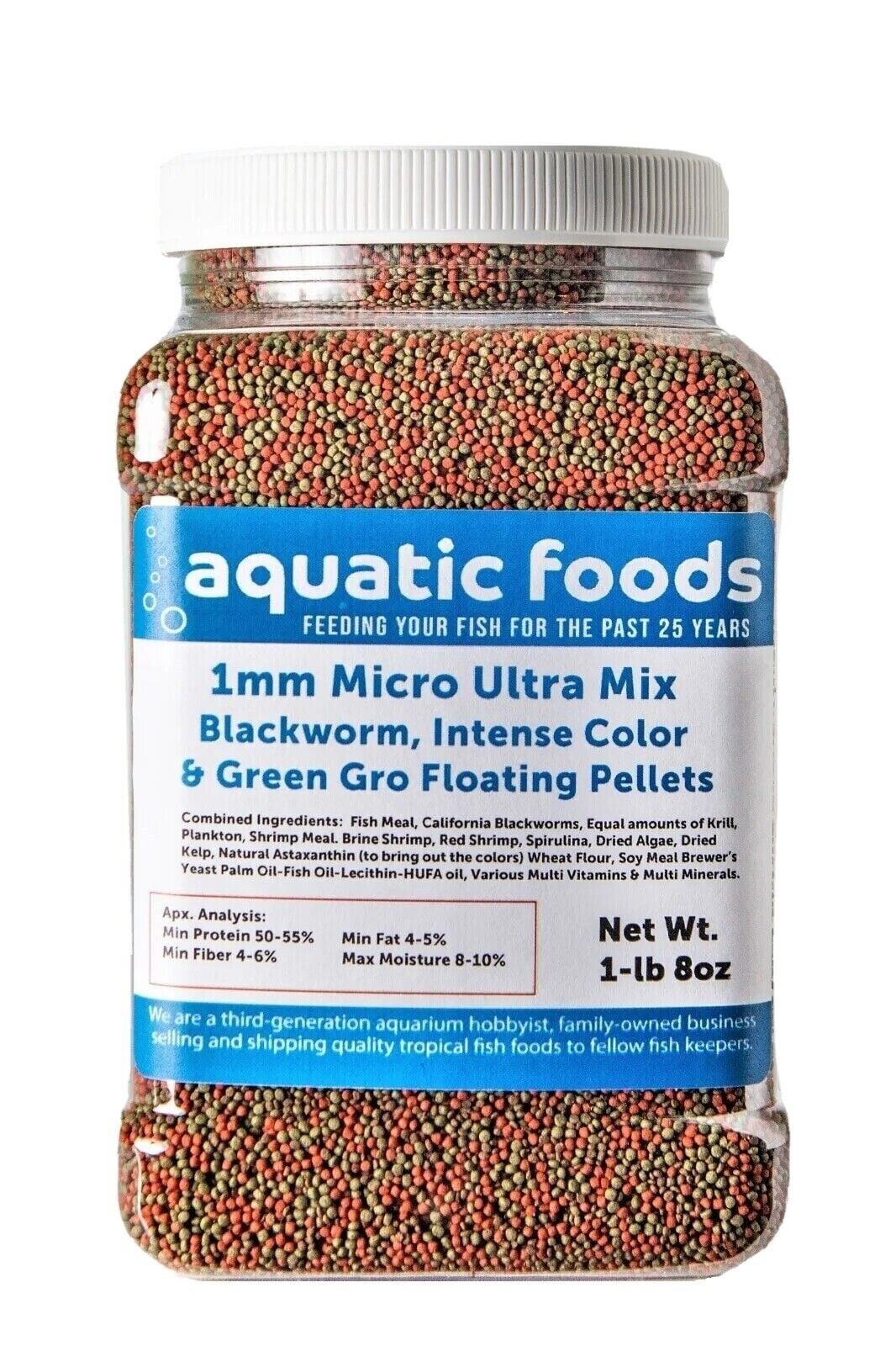 1mm Ultra Mix of Blackworm, Intense Red, Green Gro Floating Pellets for ...