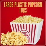 Large Plastic Popcorn Tubs 8.75x8.75 inches Empty Containers for Home ...